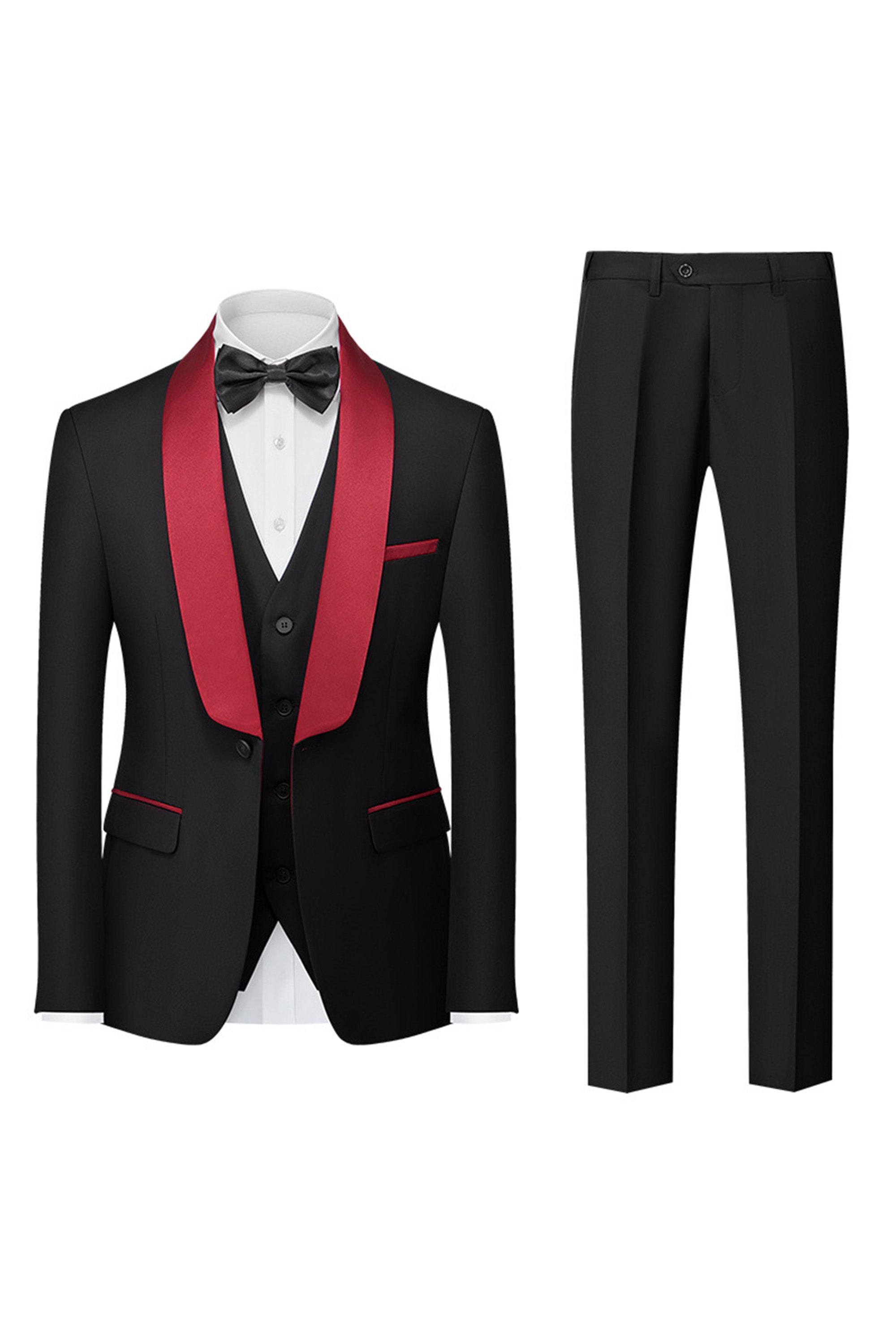 Double Slit Slim Fit Three-Piece Men's Suit – DUNTERY UK