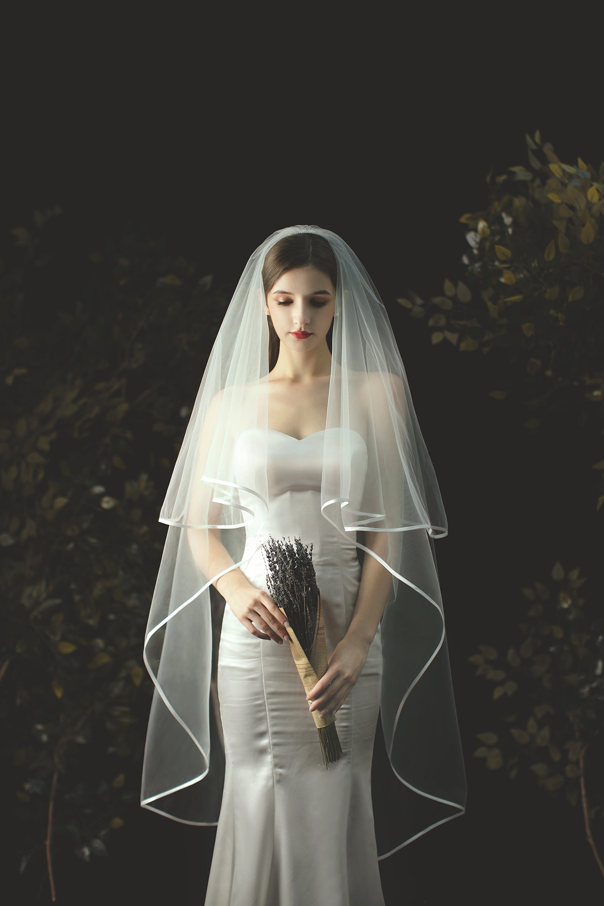 Flowy Layered Mid-Long Bridal Veil – DUNTERY UK