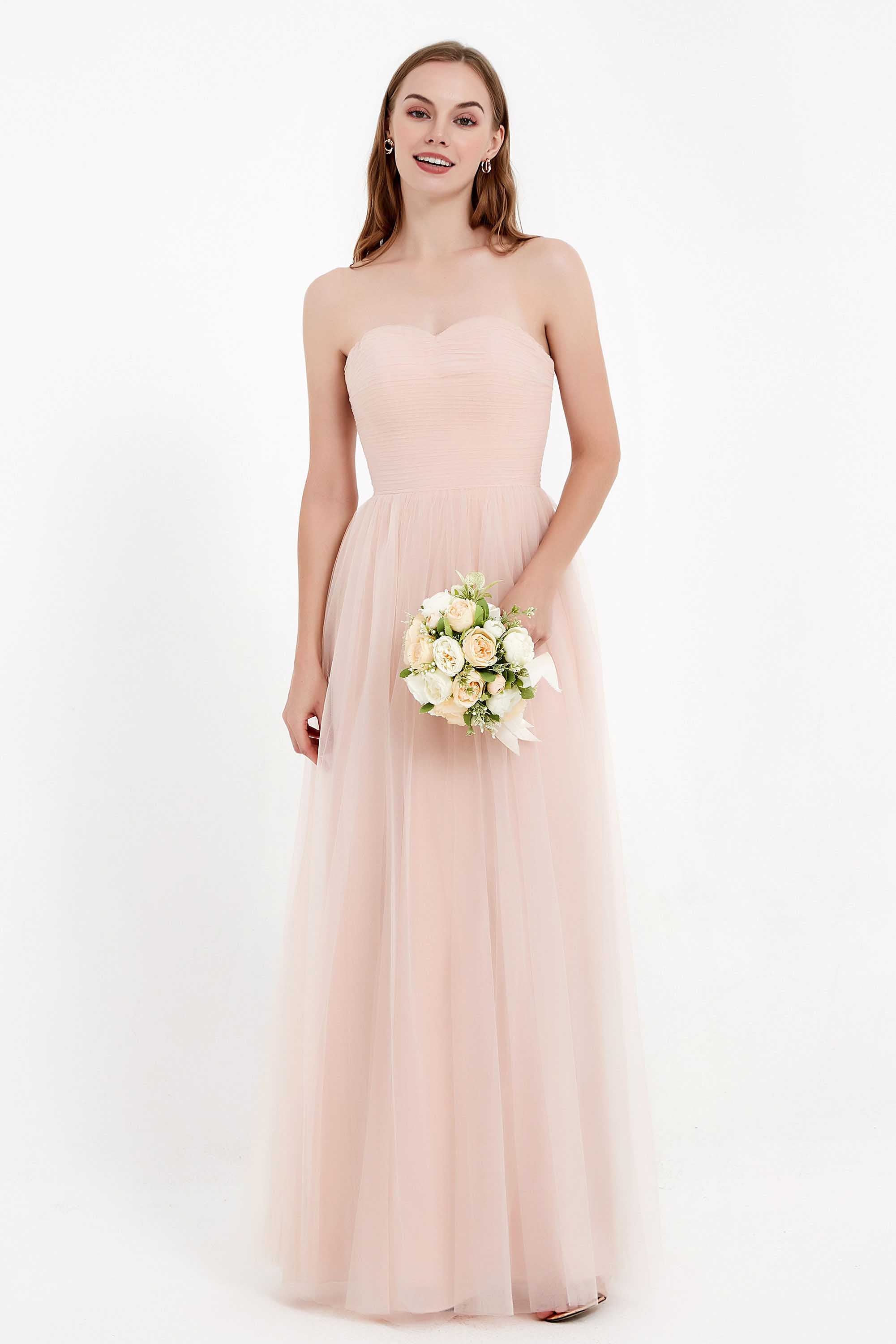Pleated Sweetheart Strapless Tulle Maxi Dreamy Dress – DUNTERY UK