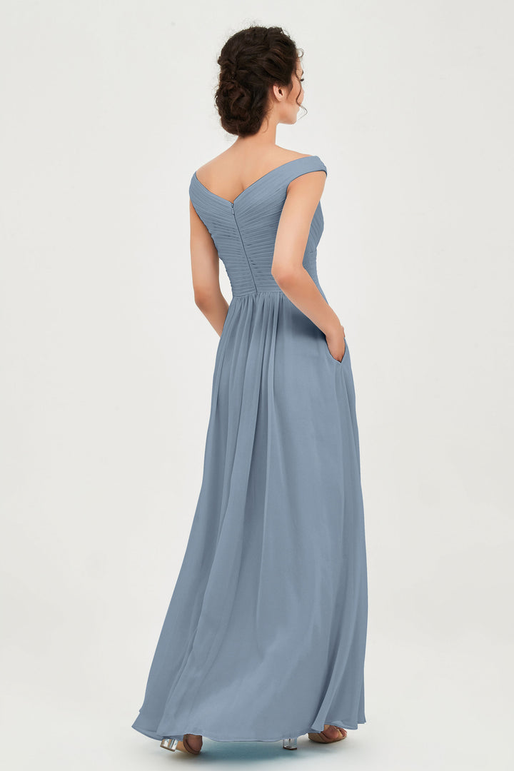 Chiffon Bridesmaid Dresses in Burgundy, Navy, Dusty Sage & 70+ Colors ...