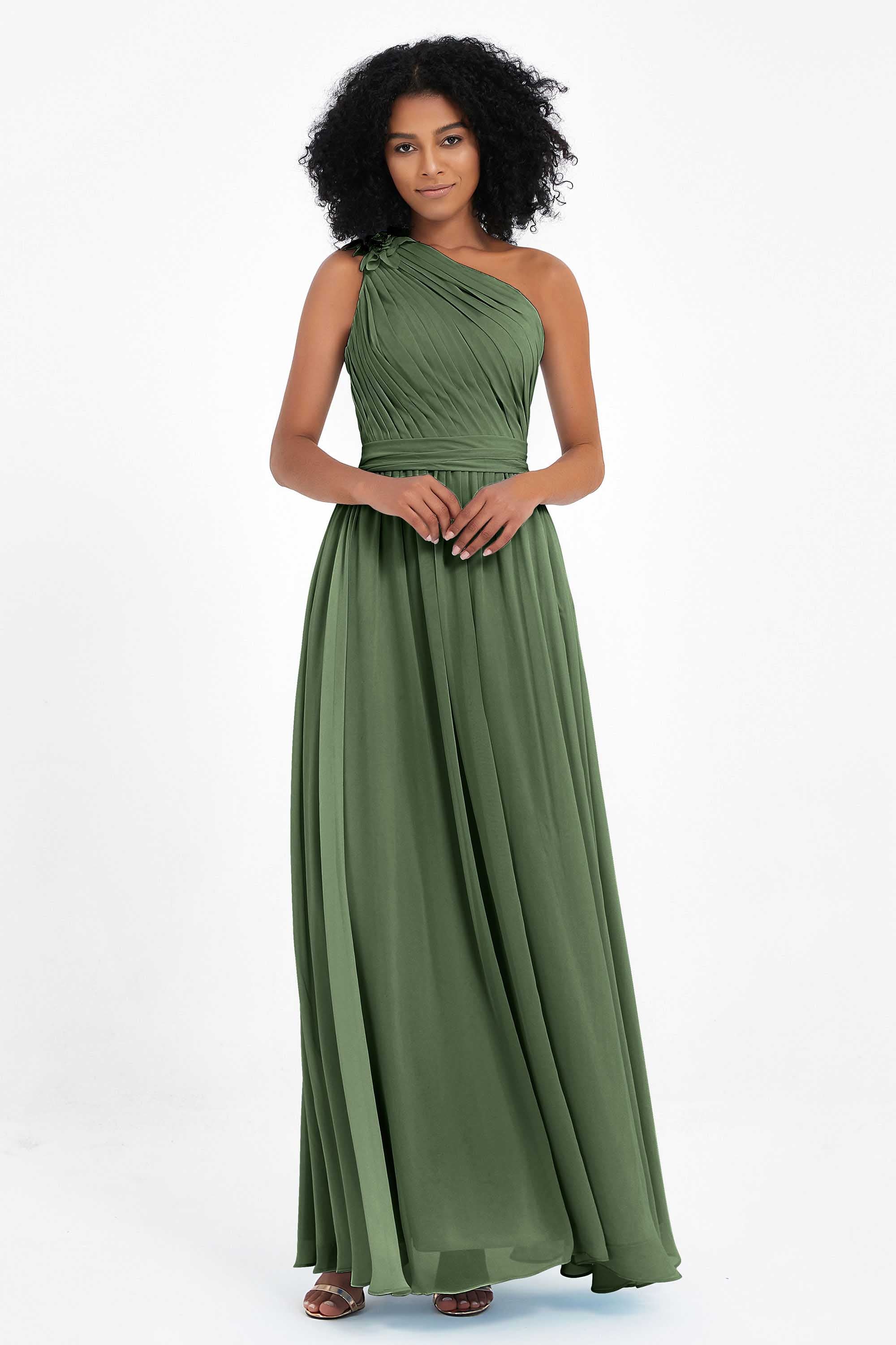 One Shoulder with Flower Floor-Length Maxi Gown – DUNTERY UK